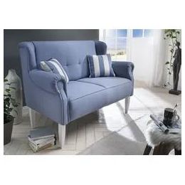 K&uuml;chensofa Home Affaire "Moro", blau, B:138cm H:99cm T:73cm, 60% Polyester, 40% Baumwolle, Sofas, inkl. 2 Stk. Zierkissen gestreift, verschiedenen Stoffe und Farben