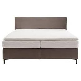 Boxspringbett Alina "Pico", braun (braungrau gct 149), B:192cm L:212cm, Cord GCT (92% Polyeste, 8% Nylon), Komplettbetten, Boxspringbett, inkl. Matratzen und Topper