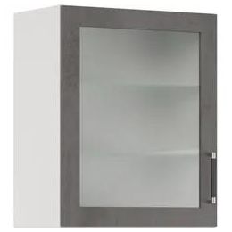 Glash&auml;ngeschrank IMPULS K&Uuml;CHEN "Prag", Breite/H&ouml;he: 50 oder 60/72,3 cm", grau (beton, optik schiefer dunkelgrau), B:60cm H:72,3cm T:34,2cm, Dekorfolie, Glas, Holzwerkstoff, Schr&auml;nke, Glash&auml;ngeschrank, vormontiert, mit Glasdreht&uuml;r, mit verstellbarem Glasfachboden