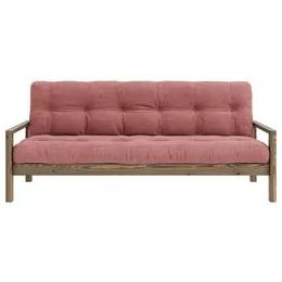 Schlafsofa KARUP DESIGN "KNOB", rosa (sorbet pink), B:205cm H:79cm T:95cm, Matratzenmaterialzusammensetzung: Futonmatratze mit Knopfheftung, H&ouml;he 14 cm, aus recyceleten Mischfasern mit einem Kern aus 4 cm Schaumstoff. Matratzenf&uuml;llung: Baumwoll-Mix-F&uuml;llung 90-95% Baumwolle und 5-10% Polyester. Bezug: 100% Polyester, Sofas, Schlafsofa, mit Futonmatratze, verschiedene Farben, FSC-zertifiziert, Kiefe