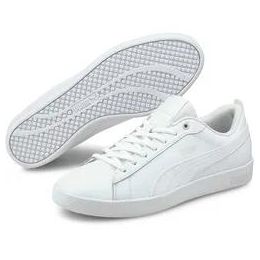 Sneaker Puma "SMASH WNS V2 L", Damen, Gr. 42, Puma wei&szlig;, Puma wei&szlig;, Leder, unifarben, Schuhe Skaterschuh Sneaker low Retrosneaker, aus Leder und Synthetik, atmungsaktives Innenmaterial aus Textil