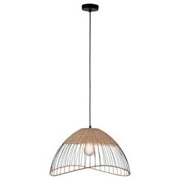 JUST LIGHT Pendelleuchte "KORE", braun (holz, natur), 1, &Oslash; 48cm H: 120cm, 1 Stk., Leuchten, ExklusiveE27, Pendelleuchte