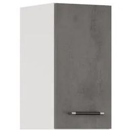 H&auml;ngeschrank IMPULS K&Uuml;CHEN "Prag", in drei Breiten, H&ouml;he: 57,9 cm", grau (beton, optik schiefer dunkelgrau), B:30cm H:57,9cm T:34,2cm, Dekorfolie, Holzwerkstoff, Schr&auml;nke, H&auml;ngeschrank, vormontiert, mit Dreht&uuml;r und einem verstellbaren Fachboden