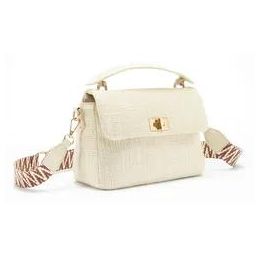 Umh&auml;ngetasche Vivance "Handtasche", Damen, Gr. B/H/T: 25cm x 16cm x 10cm, beige, Web, Textil, unifarben mit Farbeinsatz, Taschen Umh&auml;ngetasche, Schultertasche, Tragetasche, Crossbody Bag VEGAN