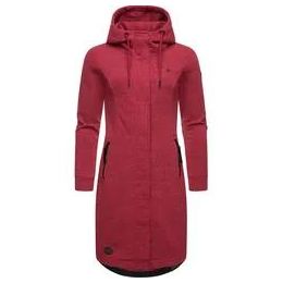 Kurzmantel Ragwear "Letti Long", Damen, Gr. L (40), lila (himbeere), Fleece, Obermaterial: 54% Polyester, 41% Baumwolle, 5% Viskose, tailliert knieumspielend, hoch geschlossener Ausschnitt, &Auml;rmel ohne &Auml;rmelschlitz normaler Saum, M&auml;ntel Kurzmantel, &Uuml;bergangsjacke aus Fleece mit Kapuze