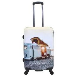 Koffer Volkswagen "Bus", Gr. B/H/T: 44cm x 67cm x 24cm, wei&szlig;, Polyester, Koffer, mit robustem Aluminium-Ziehsystem