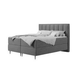Boxbett Home Affaire "Rita inkl. Bettkasten, erh&auml;ltlich in den Breiten 160cm und 180cm", grau, B:185cm L:211cm, Holzwerkstoff, Massivholz, Komplettbetten, Boxspringbett, mit Taschen-Federkernmatratze, Komfortliegeh&ouml;he von 61cm