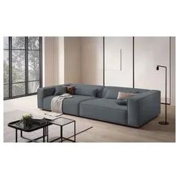 3-Sitzer "PIARA XXL, Sofa mit Kedernaht in Cord, Leinenoptik o. Strukturstoff", grau (dunkelgrau), B:316cm H:66cm T:136cm, 100% Polyester, LeGer Home by Lena Gercke, Sofas, schwarze F&uuml;&szlig;e, bequemer Sitzkomfort, extra tiefe Sitzfl&auml;che