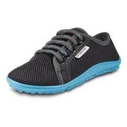 Barfu&szlig;schuh Leguano "LEGUANITO AKTIV", Kinder, Gr. 28, grau (anthrazit), Textil, Schuhe Barfu&szlig;schuh Schn&uuml;rschuh, Halbschuh, Schn&uuml;rer mit speziell entwickelter Halbkugel-Laufsohle