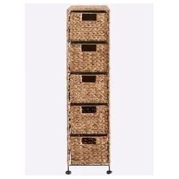 Kommode Heine HOME, beige (natur), B:27cm H:93cm T:42cm, Metall, Sideboards, Kommode