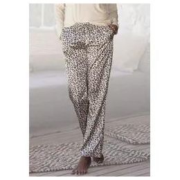 Pyjamahose Buffalo, Damen, Gr. 36, N-Gr, bunt (animal, print), Satin, Obermaterial: 95% Polyester, 5% Elasthan, Animal-Print, gemustert, straight fit lang, Hosen Pyjamahose, mit sch&ouml;nem Animal-Print