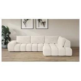 Ecksofa OTTO HOME "AZITA L-Form, XXL 352 cm Designsofa in Bubble-Opitk", beige (creme), B:352cm H:72cm T:210cm, 100% Polyester, Sofas, Ecksofa, lose R&uuml;ckenkissen, traumhafte Steppung