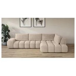 Ecksofa OTTO HOME "AZITA L-Form, XXL 352 cm Designsofa in Bubble-Opitk", grau (taupe), B:352cm H:72cm T:210cm, 100% Polyester, Sofas, Ecksofa, lose R&uuml;ckenkissen, traumhafte Steppung