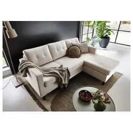 Ecksofa "Tea L-Form", beige (creme), B:189cm H:81cm T:150cm, ATLANTIC HOME COLLECTION, Sofas, Ecksofa, Ecksofa, frei im Raum stellbar und Recamiere beidseitig montierbar
