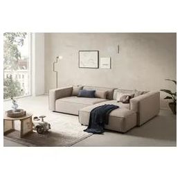 Ecksofa "PIARA XXL, Big-Sofa, Cord, Leinenoptik o. Strukturstoff, L-Form", beige (hellbeige), B:288cm H:66cm T:198cm, 100% Polyester, LeGer Home by Lena Gercke, Sofas, Ecksofa, wahlweise Ottomane rechts/links, Kedernaht, extra tiefe Sitzfl&auml;che