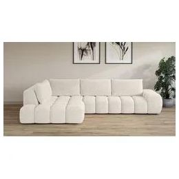 Ecksofa OTTO HOME "AZITA L-Form, XXL 352 cm Designsofa in Bubble-Opitk", beige (creme), B:352cm H:72cm T:210cm, 100% Polyester, Sofas, Ecksofa, lose R&uuml;ckenkissen, traumhafte Steppung