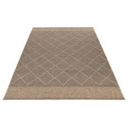 Teppich Obsession "My Oslo 710", grau (taupe), B:80cm H:7mm L:150cm, Polypropylen, Teppiche, Teppich, Rauten Muster, In- und Outdoor geeignet