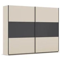 Schwebet&uuml;renschrank Rauch "Kleiderschrank Schrank Garderobe Garderobenschrank W&auml;scheschrank NEO", beige (beige (champagner), graumetallic), B:261cm H:210cm T:59cm, Holzwerkstoff, Schr&auml;nke, Schwebet&uuml;renschrank, mit gro&szlig;z&uuml;gigem Stauraum und vielf&auml;ltigen Farbkombinationen