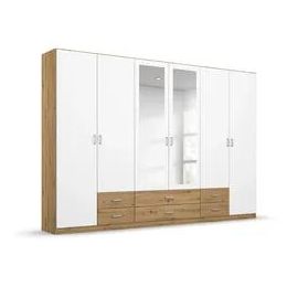 Kleiderschrank Rauch "Schrank Garderobe W&auml;scheschrank GAMMA in 3 Breiten", wei&szlig; (eiche artisan, alpinwei&szlig;), B:271cm H:210cm T:54cm, Holzwerkstoff, Schr&auml;nke, Kleiderschrank, viel Stauraum mit 6 Schubladen, mit Spiegel TOPSELLER MADE IN GERMANY, Topseller
