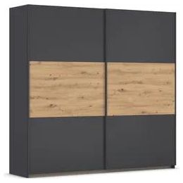 Schwebet&uuml;renschrank Rauch "Kleiderschrank Schrank Garderobe Garderobenschrank W&auml;scheschrank NEO", grau (graumetallic, eiche artisan), B:218cm H:210cm T:59cm, Holzwerkstoff, Schr&auml;nke, Schwebet&uuml;renschrank, mit gro&szlig;z&uuml;gigem Stauraum und vielf&auml;ltigen Farbkombinationen