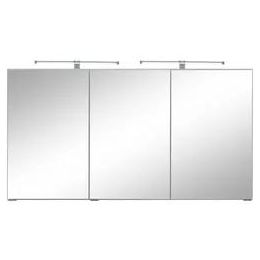 Spiegelschrank Welltime "Trento", Badezimmerschrank, Badm&ouml;bel", wei&szlig;, B:120cm H:64cm T:20cm, Schr&auml;nke, Spiegelschrank, Breite 120 cm, mit 3D-Effekt, Spiegelt&uuml;ren, inklusive LED-Beleuchtung