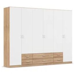 Dreht&uuml;renschrank Rauch "Kleiderschrank Garderobe GAMMA Breiten 91/136/181/226/271/315/360 cm", wei&szlig; (eiche sonoma, alpinwei&szlig;, griffe alu), B:271cm H:210cm T:54cm, Holzwerkstoff, Schr&auml;nke, Dreht&uuml;renschrank, mit Schubladen, verschiedene Griff-Varianten TOPSELLER MADE IN GERMANY