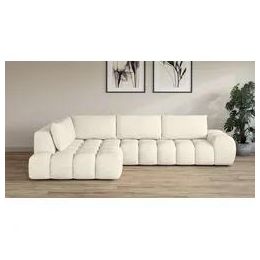Ecksofa OTTO HOME "AZITA L-Form, XXL 352 cm Designsofa in Bubble-Opitk", beige (creme), B:352cm H:72cm T:210cm, 100% Polyester, Sofas, Ecksofa, lose R&uuml;ckenkissen, traumhafte Steppung