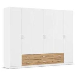 Dreht&uuml;renschrank Rauch "Kleiderschrank Garderobe GAMMA Breiten 91/136/181/226/271/315/360 cm", wei&szlig; (alpinwei&szlig;, eiche artisan, griffe alu), B:271cm H:210cm T:54cm, Holzwerkstoff, Schr&auml;nke, Dreht&uuml;renschrank, mit Schubladen, verschiedene Griff-Varianten TOPSELLER MADE IN GERMANY