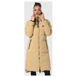 Winterjacke Marikoo "Benikoo", Damen, Gr. XL, beige, Obermaterial: 92% Nylon, 8% Elasthan; Futter: 100% Polyester; Wattierung: 100% Polyester; &Auml;rmelfutter: 100% Polyester, Jacken Winterjacke, langer Winter Mantel gesteppt
