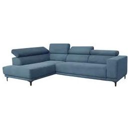 Ecksofa Alina "Hikari", blau (azurblau gct 46), B:302cm H:102cm T:210cm, Cord GCT (92% Polyester, 8% Nylon), Sofas, Ecksofa, wahlweise mit Sitzvorzug, in modernem Cordstoff, Breite 302 cm