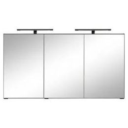Spiegelschrank Welltime "Trento", Badezimmerschrank, Badm&ouml;bel", grau (grafit), B:120cm H:64cm T:20cm, Schr&auml;nke, Spiegelschrank, Breite 120 cm, mit 3D-Effekt, Spiegelt&uuml;ren, inklusive LED-Beleuchtung