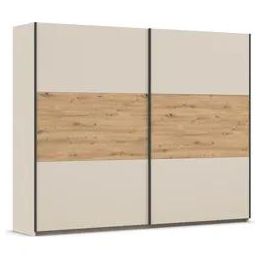 Schwebet&uuml;renschrank Rauch "Kleiderschrank Schrank Garderobe Garderobenschrank W&auml;scheschrank NEO", beige (beige (champagner), eiche artisan), B:261cm H:210cm T:59cm, Holzwerkstoff, Schr&auml;nke, Schwebet&uuml;renschrank, mit gro&szlig;z&uuml;gigem Stauraum und vielf&auml;ltigen Farbkombinationen
