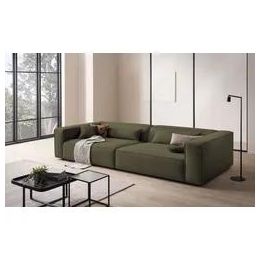 3-Sitzer "PIARA XXL, Sofa mit Kedernaht in Cord, Leinenoptik o. Strukturstoff", gr&uuml;n (khaki), B:316cm H:66cm T:136cm, 100% Polyester, LeGer Home by Lena Gercke, Sofas, schwarze F&uuml;&szlig;e, bequemer Sitzkomfort, extra tiefe Sitzfl&auml;che