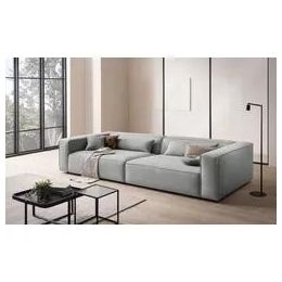 3-Sitzer "PIARA XXL, Sofa mit Kedernaht in Cord, Leinenoptik o. Strukturstoff", grau (hellgrau), B:316cm H:66cm T:136cm, 100% Polyester, LeGer Home by Lena Gercke, Sofas, schwarze F&uuml;&szlig;e, bequemer Sitzkomfort, extra tiefe Sitzfl&auml;che
