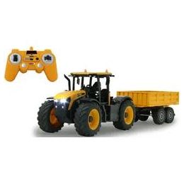 RC-Auto Jamara "JCB Fastrac Traktor mit Kippanh&auml;nger 1:24 - 2,4 GHz", gelb, Fernlenkfahrzeuge, KinderB:11,5cm H:13,5cm T:44cm, Kunststoff, mit LED-Lichtern, B:11,5cm H:13,5cm T:44cm