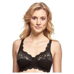 B&uuml;gelloser BH SuSa, Damen, Gr. 80, Cup E, lila (pflaume, schwarz), 77% Polyamid, 15% Baumwolle, 8% Elasthan, BHs BH Spitzenw&auml;sche BH-Set Spitzen-BH B&uuml;gelloser-BH