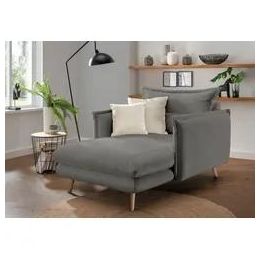 Loveseat Home Affaire "Lazio", grau (anthrazit), B:111cm H:101cm T:167cm, 90% Polyester, 5% Nylon, 5% Rayon, Sessel, moderner Sessel mit einer bequemen Polsterung, 2 Stk. Zierkissen