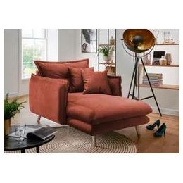 Loveseat Home Affaire "Lazio", orange (koralle), B:111cm H:101cm T:167cm, 100% Polyester, Sessel, moderner Sessel mit einer bequemen Polsterung, 2 Stk. Zierkissen