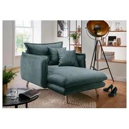 Loveseat Home Affaire "Lazio", blau (ocean), B:111cm H:101cm T:167cm, 100% Polyester, Sessel, moderner Sessel mit einer bequemen Polsterung, 2 Stk. Zierkissen