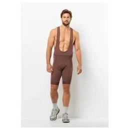 Fahrradhose Jack Wolfskin "MOROBBIA BIB SHORTS M", Herren, Gr. L (52), Normalgr&ouml;&szlig;en, braun (schwarz, rust), Obermaterial: 80% Polyamid, 20% Elasthan; Obermaterial 2: 85% Polyester, 15% Elasthan, Hosen Fahrradhose