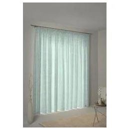 Vorhang ADAM "Retro Floret" Gr. 2, blau (t&uuml;rkis), B:145cm H:175cm, Jacquard, Baumwolle (Bio-Baumwolle), Gardinen, aus 100% Bio-Baumwolle