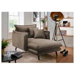 Loveseat Home Affaire "Lazio", braun, B:111cm H:101cm T:167cm, 100% Polyester, Sessel, moderner Sessel mit einer bequemen Polsterung, 2 Stk. Zierkissen