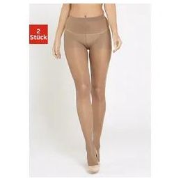 St&uuml;tzstrumpfhose Lascana, Damen, Gr. 1 (36/38), beige (diamant), Obermaterial: 87% Polyamid, 13% Elasthan, uni, elastisch, Strumpfhosen, mit Formeffekt