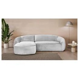 Ecksofa "YANI, L-Form, Designersofa, organische Form, Ma&szlig;e B/T/H: 255/170/81 cm", grau (hellgrau), B:255cm H:81cm T:170cm, 100% Polyester, LeGer Home by Lena Gercke, Sofas, Ecksofa, mit Wellenunterfederung, auch in Boucl&eacute;, Recamiere rechts/links