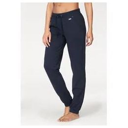 Relaxhose Lascana, Damen, Gr. 52/54, N-Gr, blau (marine), Strick, Obermaterial: 60% Baumwolle, 40% Polyester, unifarben, Basic, bequem lang, Hosen Relaxhose, mit seitlichen Eingrifftaschen, Loungeanzug