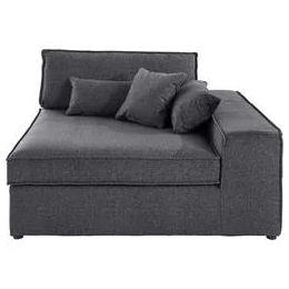 Sofaelement OTTO HOME "Enid", schwarz, B:128cm H:75cm, Baumwollmix (60% Baumwolle/40% Leinen);Struktur fein (100% Polyester);Samtoptik (100% Polyester);Samtvelours (100% Polyester);Struktur (100% Polyester);Struktur recycelt (100% recyceltes Polyester), Polsterelemente, als Teil eines Modulsofas, fester Sitzkomfort
