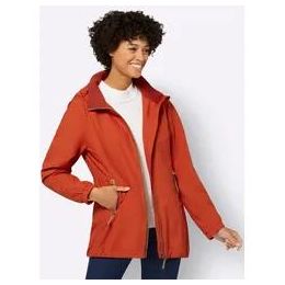 Langjacke Casual Looks, Damen, Gr. 44, rot (rostrot), 100% Polyester, unifarben, Jacken Langjacke