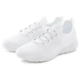 Sneaker Vivance "Freizeitschuh, Halbschuh, Turnschuhe, Slip-On-Sneaker", Damen, Gr. 35, wei&szlig;, Obermaterial: 100% Textilmaterial. Decksohle: 100% Textilmaterial. Futter: 100% Textilmaterial. Laufsohle: 100% Synthetik, unifarben, Basic, Schuhe Sneaker, superleicht, zum Reinschl&uuml;pfen mit elastischen Schn&uuml;rb&auml;ndern VEGAN