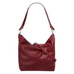 Shopper Samantha Look, Damen, Gr. B/H/T: 39cm x 31cm x 13cm onesize, rot, Leder, Reptilienpr&auml;gung, Taschen Shopper, echt Leder, Made in Italy