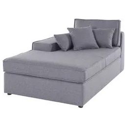 Ottomane OTTO HOME "Florid", grau (hellgrau), B:100cm H:75cm T:162cm, Baumwollmix (60% Baumwolle/40% Leinen);Struktur fein (100% Polyester);Samtoptik (100% Polyester);Samtvelours (100% Polyester);Struktur (100% Polyester);Struktur recycelt (100% recyceltes Polyester), Sofas, Ottomane, einzeln stellbar oder als Teil eines Modulsofas, auch in Cord